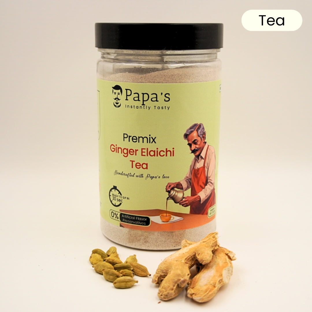 Papa's Premix Ginger Elaichi Tea | Makes 30 Cups